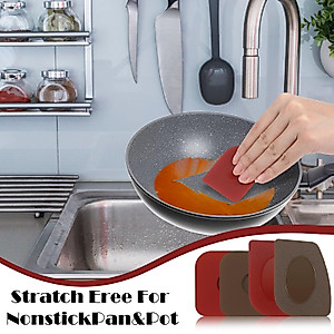 4 Pcs Pan Scraper Tool, Plastic Scraper Tool, Kitchen Pot Food Scraper Non-Scratch Scraper, Multifunctional Scraper Tool for Kitchen for Cleaning Grease Burnt Food