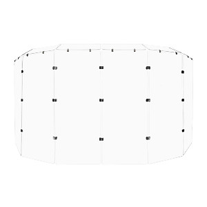 PENNZONI Drum Shield 5ft w/Deflectors & Chrome Hinges, Comes w/ 6 Drum Panels, 6 Deflectors, Chrome Hinges & Deflector Connectors, Premium Clear Acrylic Panels
