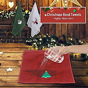 HEYPRIIL Large Christmas Hand Towels, 100% Cotton Christmas Kitchen Towels Dish Towels, Ultra Absorbent Drying Towels Set Gift for Bathroom, 25 x 16 Inches
