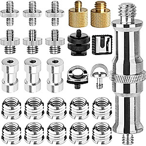 Camera Tripod Adapter, ChromLives 26Pack Camera Screw Mount Set 1/4 to 1/4 Tripod Screw,1/4 to 3/8 Camera Mount Adapter,Hot Shoe Adapter,Tripod Mount Adapter Set for Tripod/Monopod/Quick Release Plate