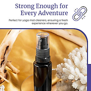 Infinity Jars Black Ultraviolet Glass Fine Mist Spray Bottle 20 Ml (.67 fl oz) Cleaning Products Refillable Containers Homemade Perfume Blends Room, Sprays Bath Beauty Hair, Screw Top Bottles