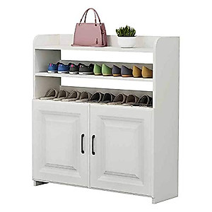 ANMMBER Shoe Rack Shelf Console Cabinet Simple Multi-Layer Large Capacity Shoe Cabinet Storage Cabinet Wooden Shoes (Color : D)