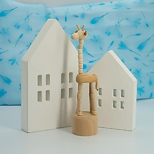 TFoRibbon House Shaped Wooden Sign Block Farmhouse Home Sign Tiered Tray Decor 2 Pack (White)