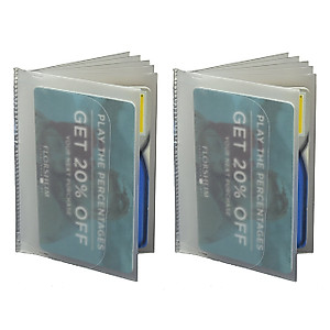 SET of 2-6 Page Plastic Wallet Insert for Bifold Billfold or Trifolds