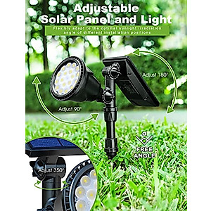 DBF Solar Outdoor Lights, Adjustable Solar Spot Lights Outdoor, 2.5w Solar Panel and Bright, 2-in-1 Waterproof Solar Landscape Spotlights Flood Lights for Garden Yard Flag Pole Pool, 2Pack