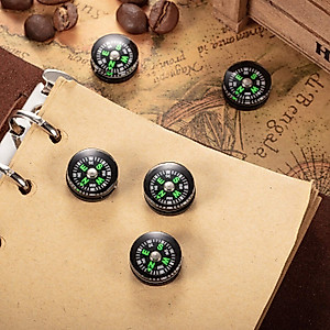 200 Pieces Button Compass Mini Black Survival Compass Oil Filled Compass for Camping Hiking Boating Touring