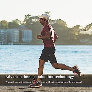 LeBoomon Waterproof Bone Conduction Headphones Wireless Bluetooth 5.0 Built-in 16G Mp3 Player IP68 Waterproof Swimming Headset with Mic for Running Swimming Cycling Gym