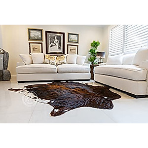Genuine Dark Brindle Tricolor Cowhide Rug XL Size 6 x 7-8 ft. - 180 x 220 cm