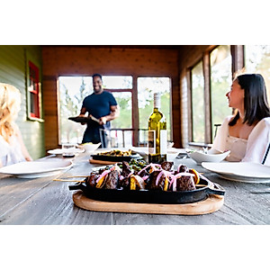 Ooni Cast Iron Grizzler Plate - Griddle Cast Iron Pan - Cast Iron Cookware with Removable Handle - Cast Iron Griddle - Pre-Seasoned Oven Safe