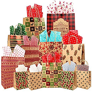 200pcs Christmas Tissue Paper for Gift Wrapping, 16 Different Style Wrapping for Christmas Boxes, Xmas Wrapping Bags and Wine Bottles