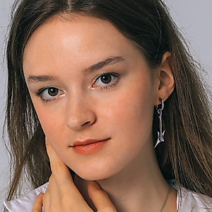 Stainless Steel Electric Hanging Guitar Earrings