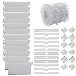 Auto-plaza Vertical Blind Bottom Weights Accessories Repair Kit with 10M Chain and Connector Plastic DIY Replacement/Vertical Blind Accessories and Top Hangers (3.5" (89mm))