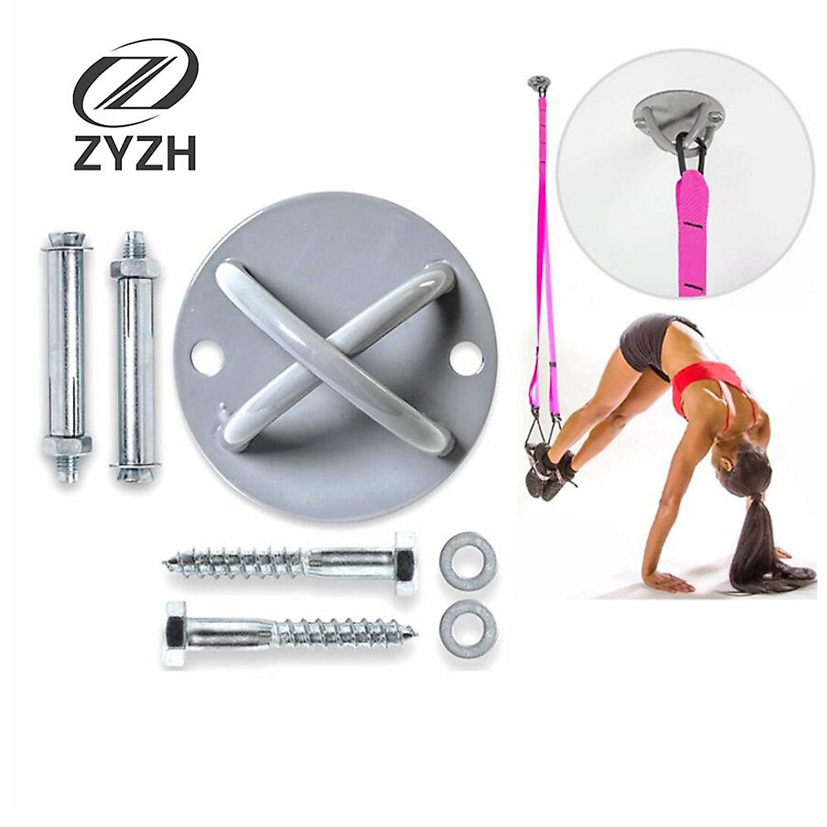 Wall Mount Bracket for TRX Suspension Straps Aerial Yoga Swing &Hammock Resistance Band Gym Sports Training Olympic Gymnastic Rings Boxing Equipment Battle Rope