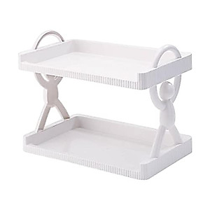 Gralara 2 Tiers Floating Wall Shelves Living Room Bedroom Kitchen Organization Shelf Rack , White