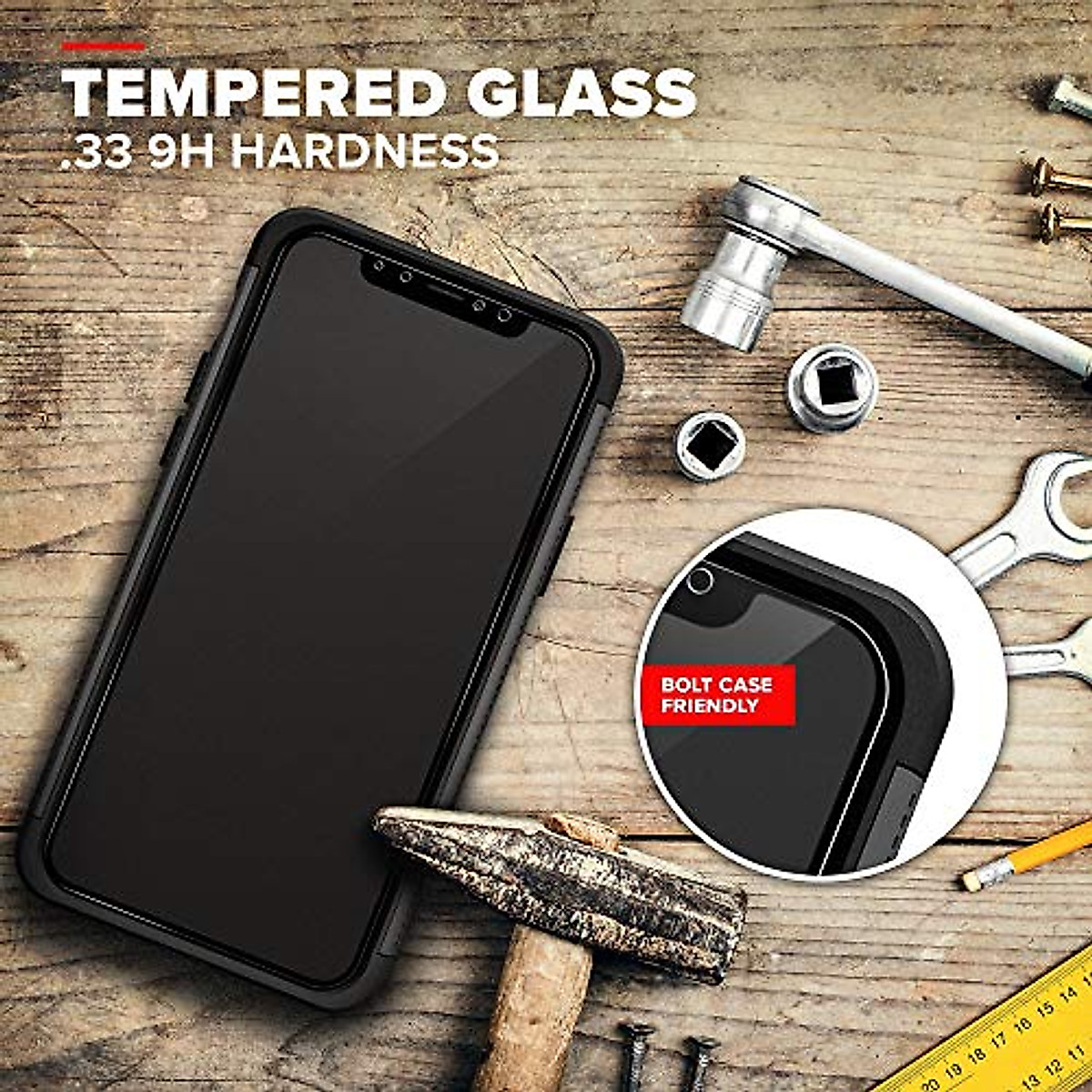 ZIZO Bolt Series iPhone 11 Pro Case - Heavy-Duty Military-Grade Drop Protection w/Kickstand Included Belt Clip Holster Tempered Glass Lanyard - Black