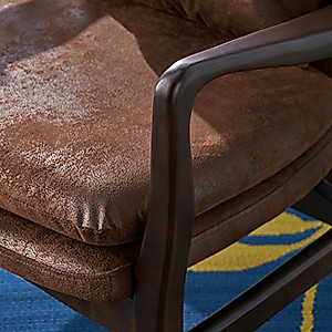 Christopher Knight Home Haddie Mid Century Modern Fabric Club Chair, Brown and Dark Espresso, 31.25D x 26.25W x 32.75H Inch