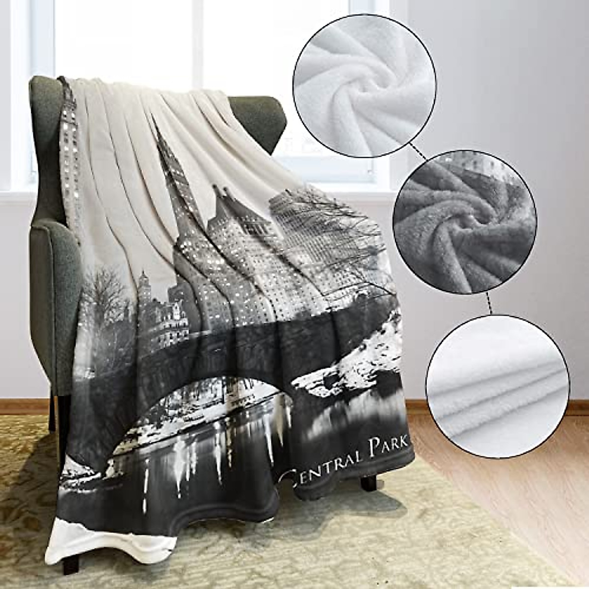 HommomH 50" x 80" Blanket Throw Comfort Thin Soft Air Conditioning NYC - Central Park, 1961