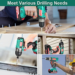 Cordless Drill Driver and Impact Driver 20V, HYCHIKA Drill Combo Kit, 2x2.0Ah Batteries, 1H Fast Charging, 22PCS Accessories for Drilling Wood, Metal and Plastic