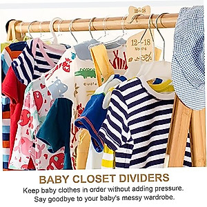 Alasum 7pcs Wooden Divider Baby Outfit Newborn Costume Baby Sets Infant Closet Divider Clothes Size Dividers Baby Clothes Divider Wood Wooden Clothes Divider Closet Size Divider Baby Room