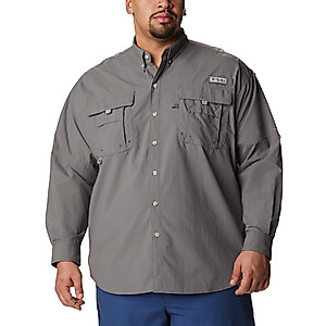 Columbia Men's Pfg Bahama Ii Long Sleeve Shirt, City Grey, X-Large