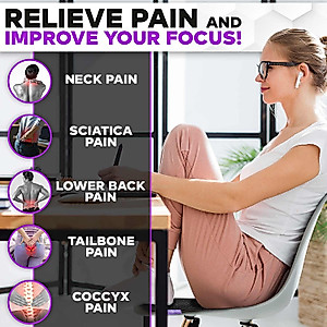 GRÄVEND Extra Large Gel Seat Cushion for Long Seating Pressure Relief, 2" Inch Thick Office Chair Cushion, Car Seat Driver, Wheelchairs Egg Sitting pad for Hip & Back Pain, Non Slip Ties