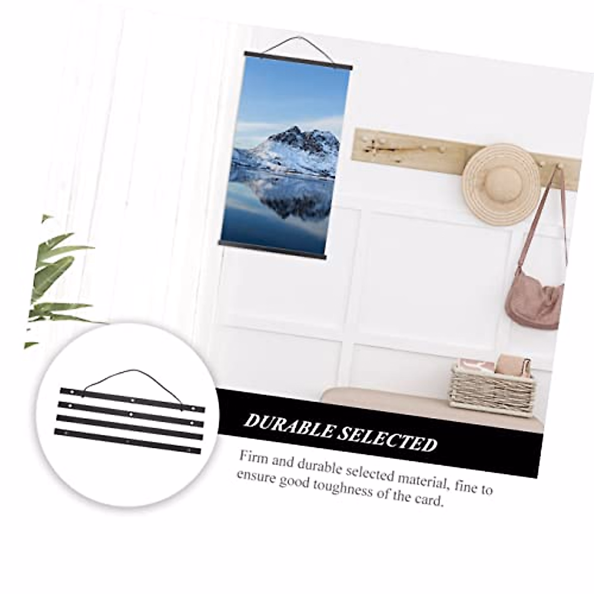 ARTIBETTER 12 Pcs Magnetic Scroll Wall Hanging Poster Holders Magnetic Pictures Magnetic Hanging Frame Artwork Hanger Magnetic Light Hanger Canvas Child Wood Magnetic Attraction Wire Rack