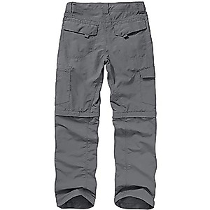 Hiking Pants for Men boy Scout Convertible Cargo Zip Off Lightweight Quick Dry Breathable Fishing Safari Shorts,6226,Grey,29