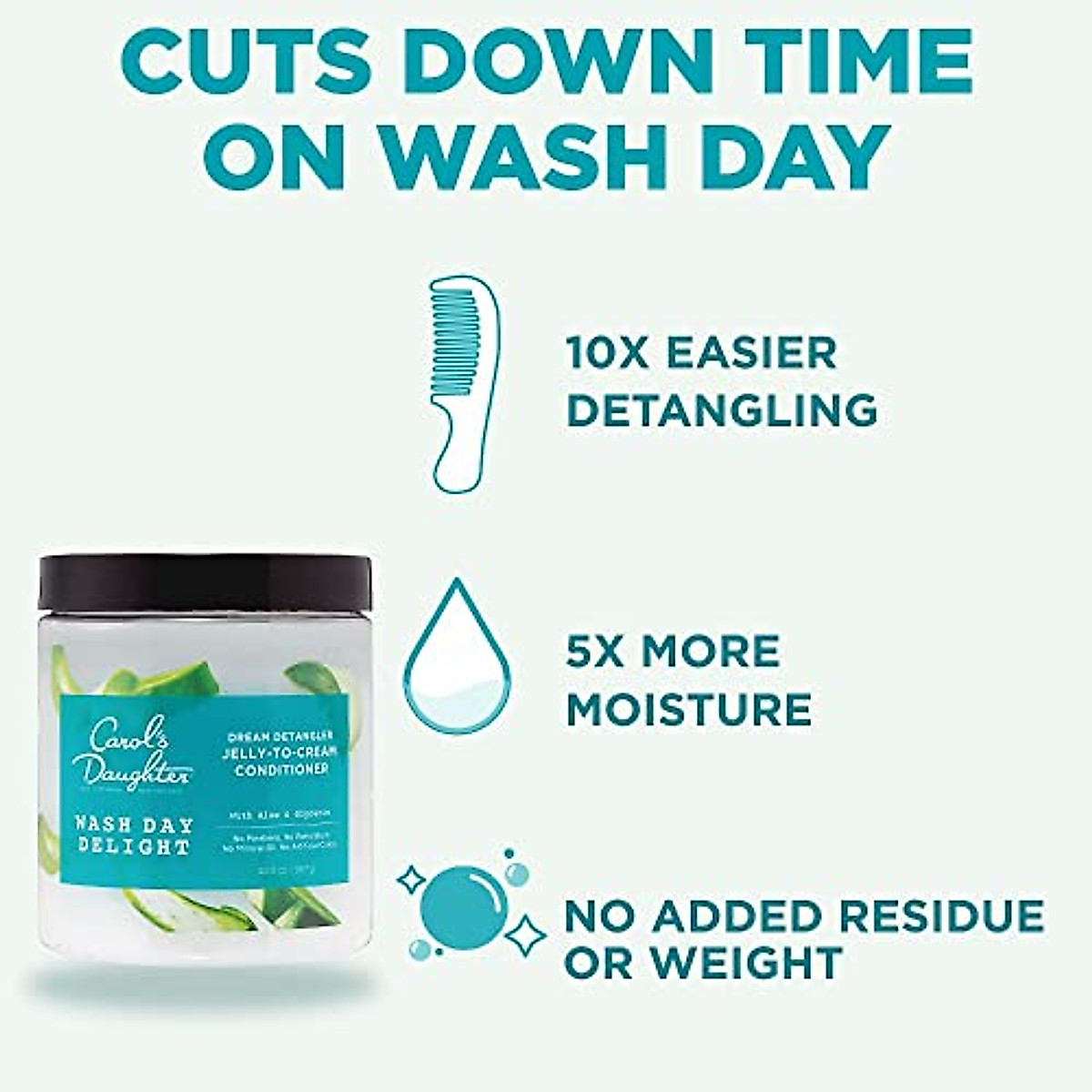 Carol's Daughter Wash Day Delight Sulfate Free Clarifying Shampoo and Deep Conditioner Gift Set with Aloe and Micellar - Best for Curly, Natural, and Textured Hair – Detangle and Moisturize