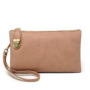 Solene Womens Multi Compartment Functional Crossbody Bag Shoulder Bag-WU020B (Rose Pink)