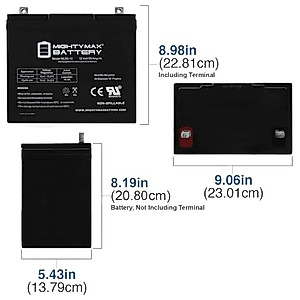 Mighty Max Battery Battery Pride Jazzy 600,1115,1121 PS-12550 22NF 12V AGM 55AH - 2 Pack
