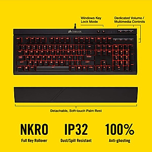 CORSAIR K68 Mechanical Gaming Keyboard Cherry MX Red (Renewed)
