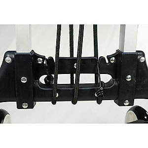 Y&Y Decor Compact Portable Folding Hand Truck Aluminium Luggage Trolley Cart and Dolly with Black Elasticized Cord, Telescoping Handle, PVC Wheels for Travel Office Auto Moving (Black)