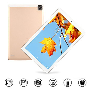 Acogedor 10.1inch Android Tablet, 1920x1200 HD Display MTK6592 CPU 4GB RAM 64GB ROM 5G WiFi Tablet with Dual Camera, Dual Card Dual Standby, 5000mAh, Gold
