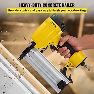 VEVOR Pneumatic Nail Gun, ST64 14 Gauge Heavy Duty Concrete T Nailer 1" to 2-1/2", Air Nailer for Hardwood to Concrete