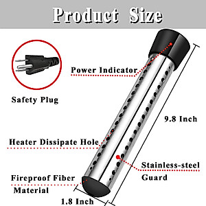 MUFUN 1500W Immersion Water Heater, Portable Submersible Water Heater with 304 Stainless Steel Guard as Electric Pool Heaters for Inground Pools, Perfect for Home, Inflatable Pool and Camping