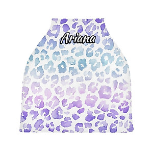 Custom Leopard Tie Dye Stretchy Baby Car Seat Canopy Presonalized Infant Stroller Cover Multi Use Baby Carseat Cover Customized Nursing Cover for High Chair