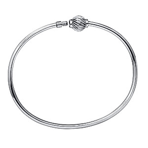 Lighthouse Creations The Traditional Sterling Silver Single Swirl Ball Threaded Bracelet from Cape Cod, 7 1/2"