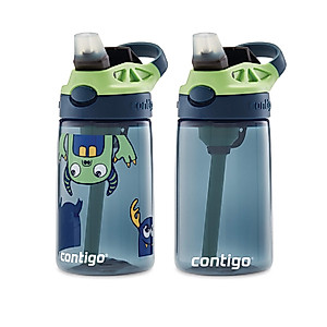 Contigo Aubrey Kids Cleanable Water Bottle with Silicone Straw and Spill-Proof Lid