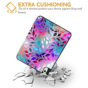 Hi Space for iPad 10th Generation Case 10.9 inch 2022 with Pencil Holder, Colorful Leaf Trifold Protective Shockproof Cover foriPad 10th Gen Auto Sleep Wake for A2757 A2777