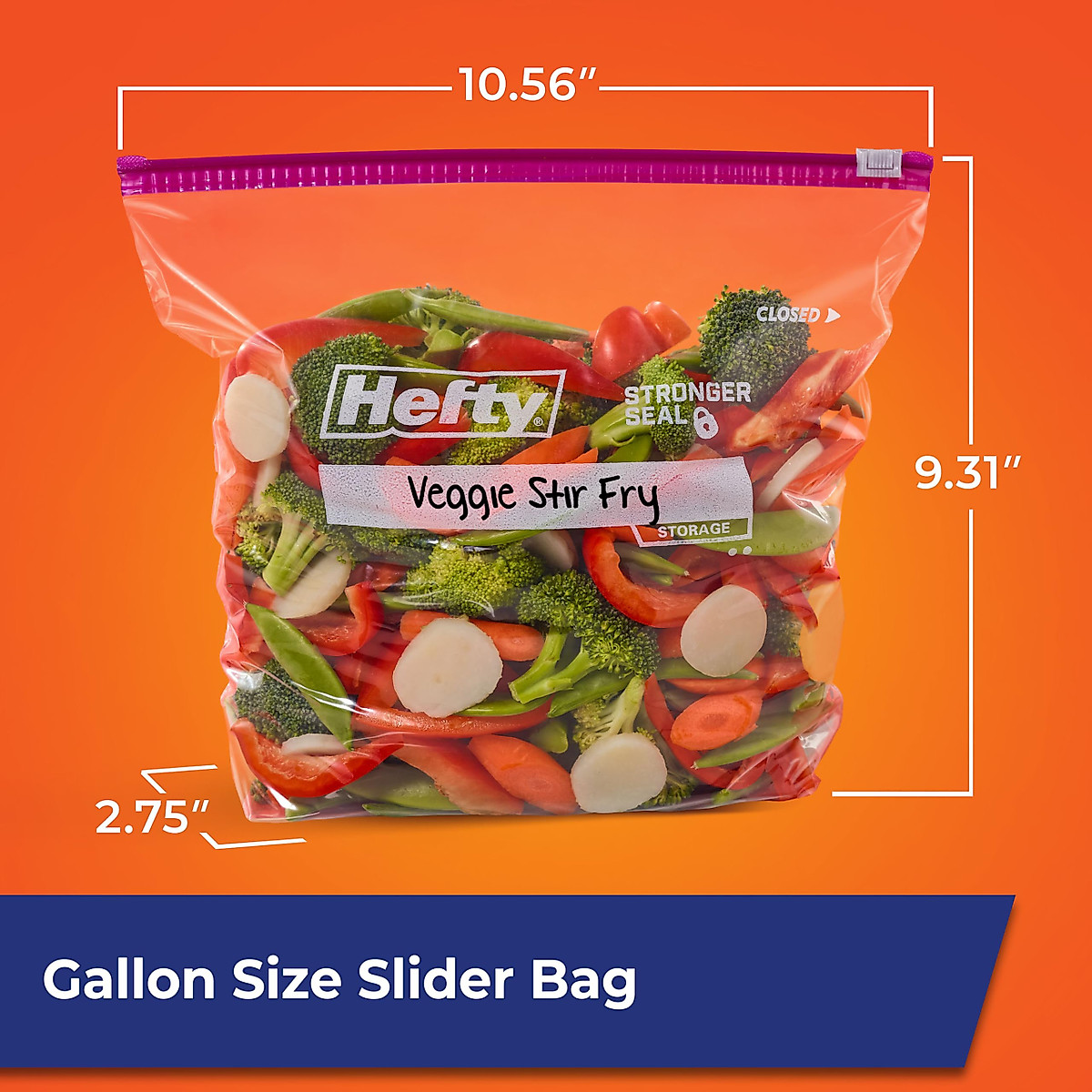 Hefty Slider Storage Bags, Gallon Size, 66 Count