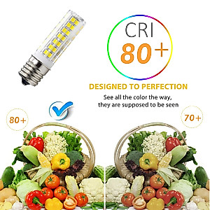 HXWY E17 LED Bulb for Microwave Oven Over Stove Appliance, 6W White (60W Halogen Bulbs Equivalent), 110-120V, Intermediate Base, Dimmable, Pack of 2