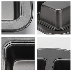 Beasea Brownie Pan Square, 2 Pack Nonstick 12 Cavity & 8 Cavity Muffin Pan Brownie Cake Pan Mini Cheesecake Cupcake Pan Carbon Steel Brownie Baking Tray Bakeware for Oven