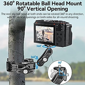 TELESIN Camera Monitor Super Clamp Mount 360 Ballhead Magic Arm with 1/4" 3/8" Port Bike Motorcycle Handlebar Attach Accessories for Canon Nikon DSLR GoPro Isnta360 Video Light Ronin-MX Freefly MOVI