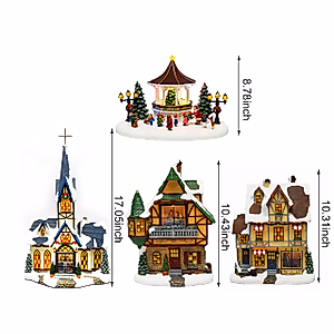 MOMENTS IN TIME Christmas Village 30 pc Set, with LED Lights, Battery Operated (not Included)