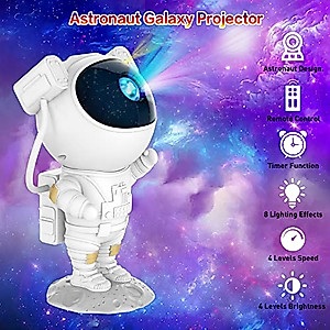 Astronaut Galaxy Star Projector Starry Night Light,Astronaut Light Projector with Nebula,Timer and Remote Control,Kids’ Bedroom and Ceiling Projector, Christmas, Birthday, Valentine's Day Best Gifts
