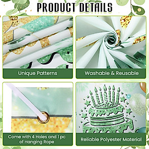 Sage Green Birthday Banner Decorations for Girls Women Sage Green Happy Birthday Door Cover Banner Light Green Birthday Banner Backdrop Porch Banner Sage Green Birthday Party Supplies for Baby Shower