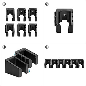 Adoreal Solid ABS Standard Magazine Rack Wall Mount with Storage Shelf, ABS 6 Standard Double Stack Mag Rack Wall Mount