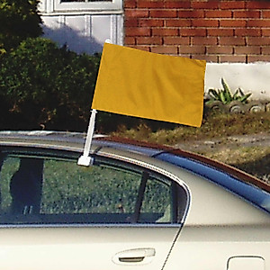 Solid Yellow Car Window Clip Flag Fade Resistant Vehicle for Patriotic, Sports Events, Parades - Premium - Double Side Printing (Pack of 100)