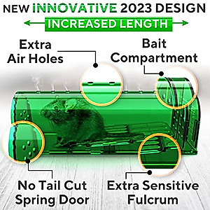 Humane Catch and Release Mouse Traps Pack of 4 - Perfect for House, Indoor & Outdoor - Easy Set Durable Mice Traps, Safe for Children, Pets & Humans - Instantly Remove Unwanted Rodents from Your Home