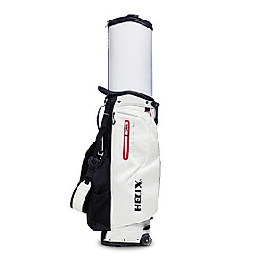 Helix Retractable 6 Way Golf Stand Bag with Wheels (White)